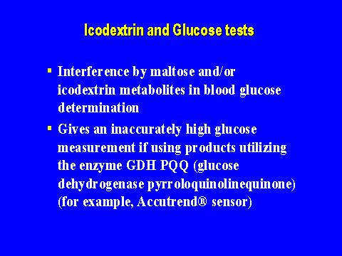 Icodextrin and Glucose tests